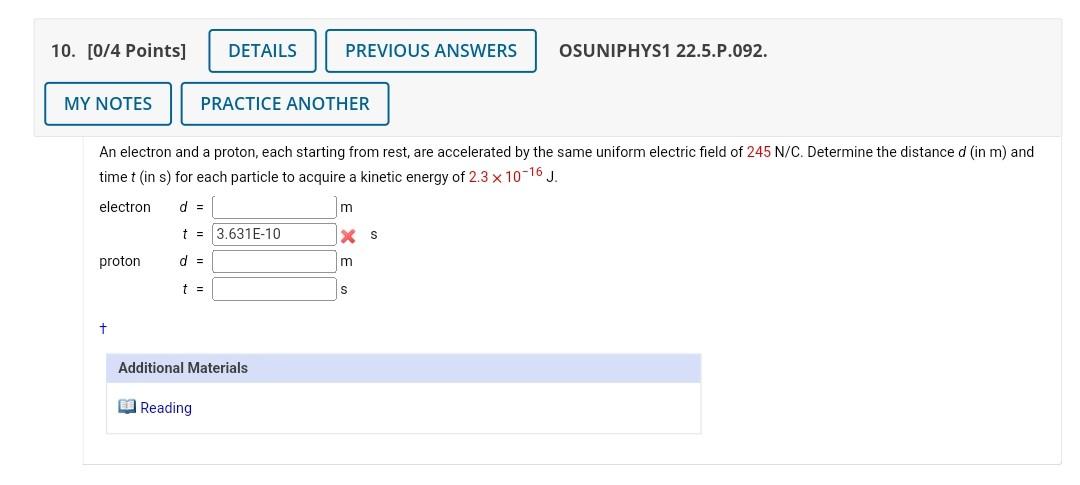 Solved An electron and a proton, each starting from rest, | Chegg.com