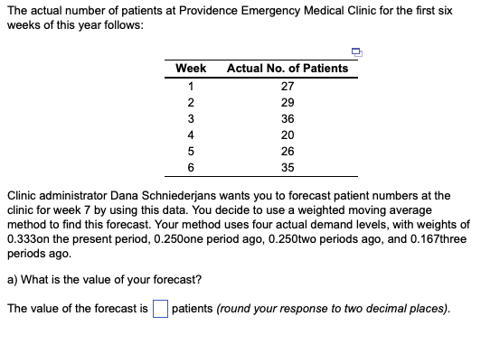 Solved See attached - ﻿What is the value of my forecast? | Chegg.com
