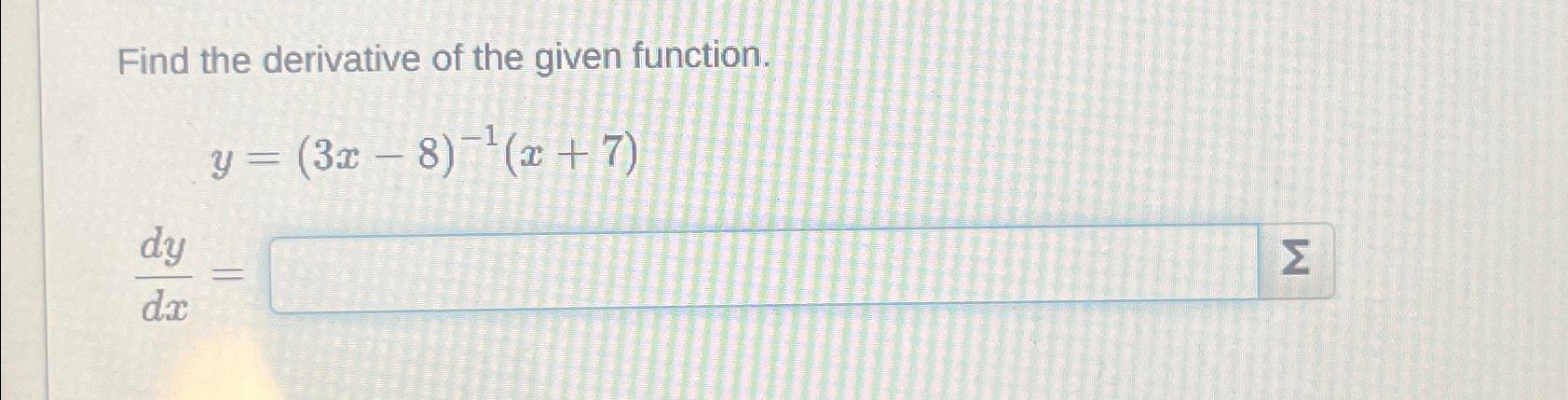 Solved Find the derivative of the given | Chegg.com