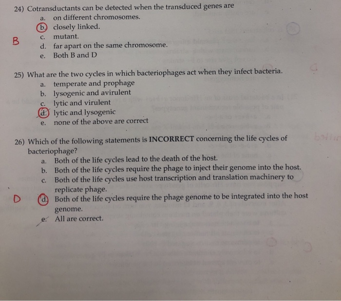 Solved 24) Cotransductants can be detected when the | Chegg.com