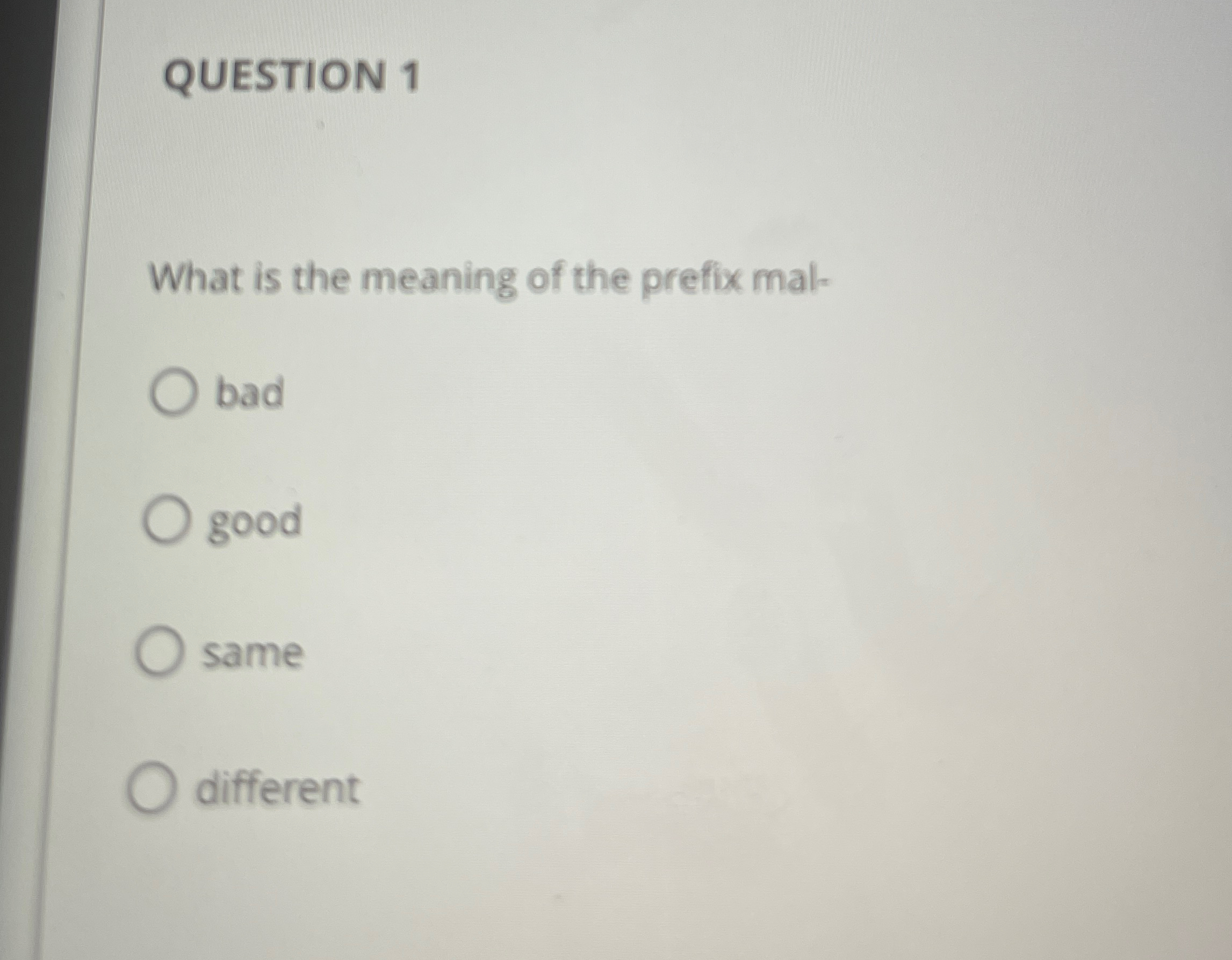 Solved QUESTION 1What is the meaning of the prefix | Chegg.com