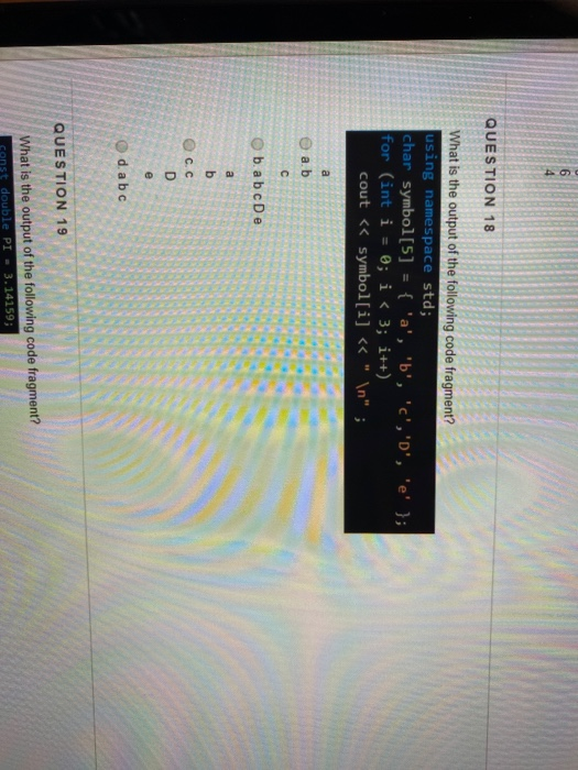 Solved Question 18 What Is The Output Of The Following Code 