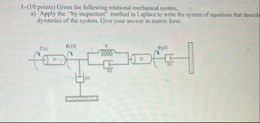 Solved 1-(10 ﻿points) ﻿Given the following rotational | Chegg.com