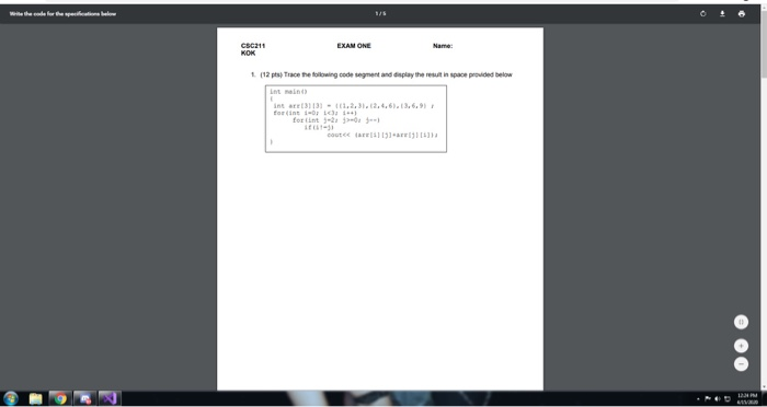 Solved EXAM ONE 0 0 | Chegg.com
