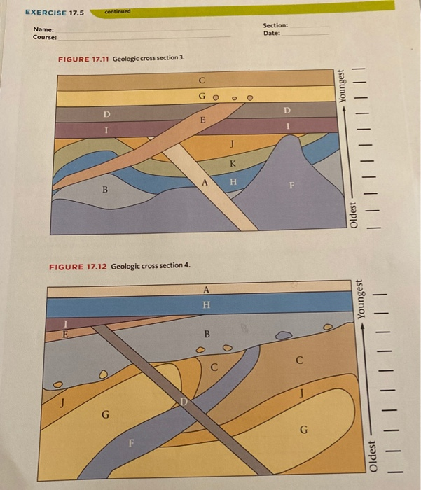 Solved Use the Geologic Cross Sections on the following | Chegg.com