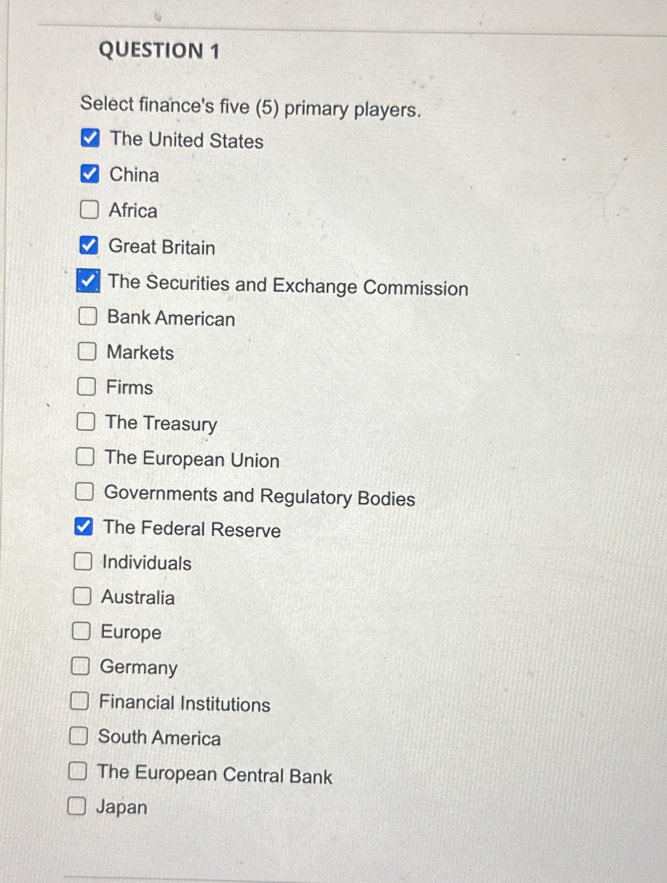Solved QUESTION 1Select finance's five (5) primary | Chegg.com Solved QUESTION 1Select finance's five (5) primary | Chegg.com