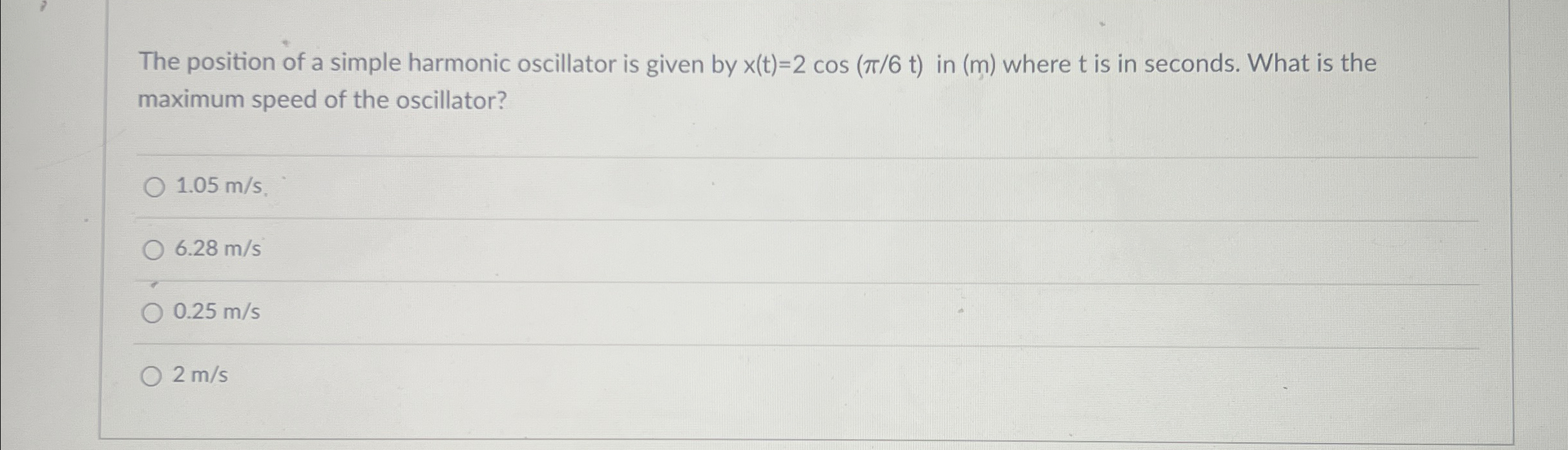 Solved The position of a simple harmonic oscillator is given | Chegg.com