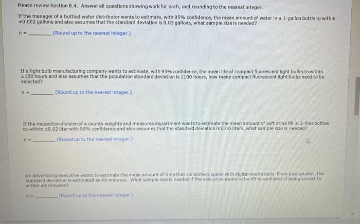 Solved Please review Section 8.4. Answer all questions | Chegg.com