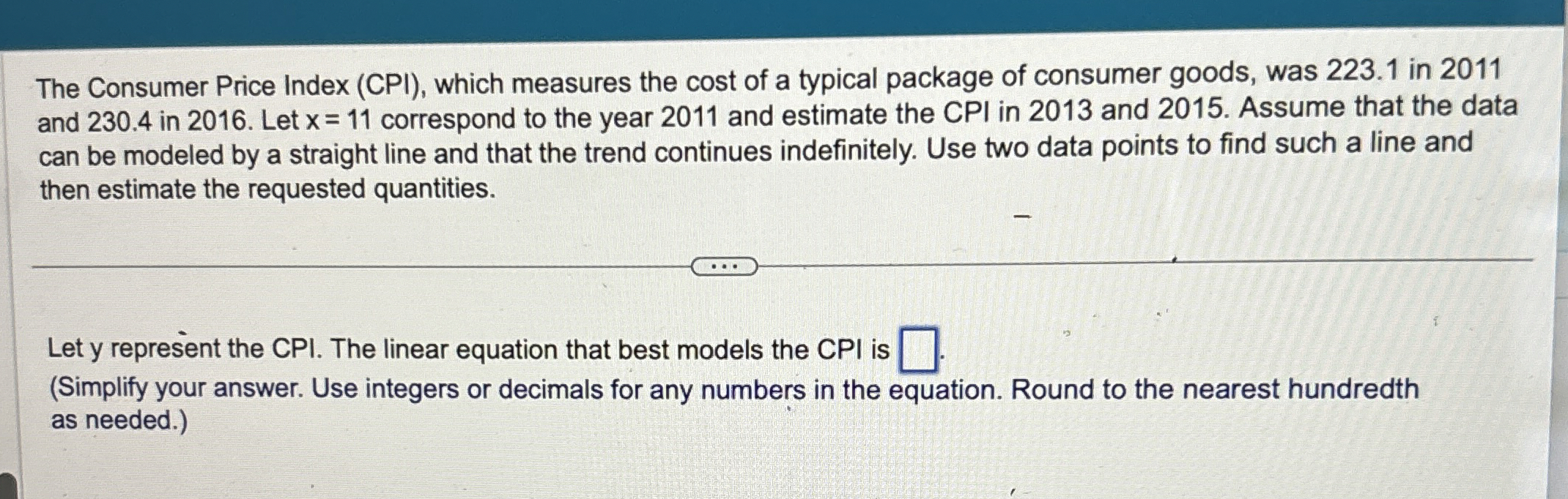 Solved The Consumer Price Index (CPI), ﻿which measures the | Chegg.com