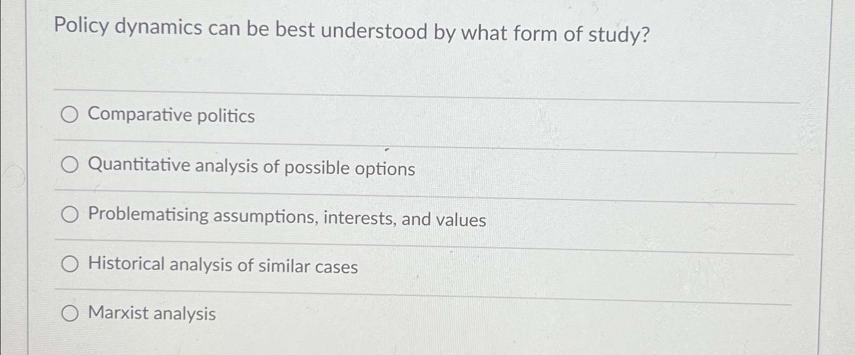Solved Policy dynamics can be best understood by what form | Chegg.com