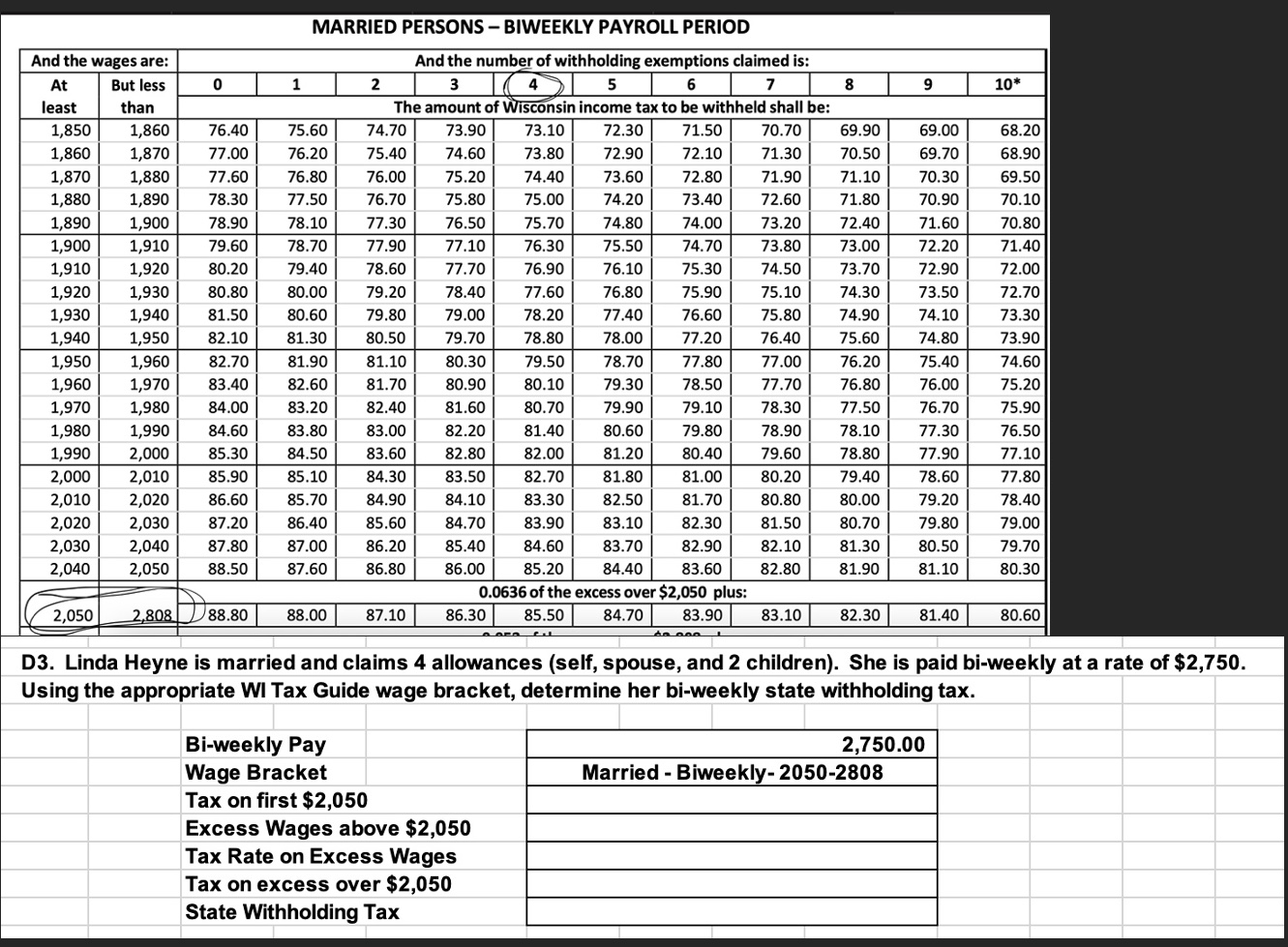 Solved calculate state withholding taxes using the wage | Chegg.com