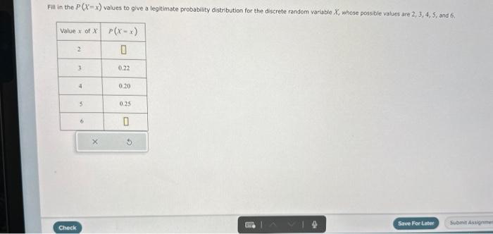 Solved P(X=x) | Chegg.com