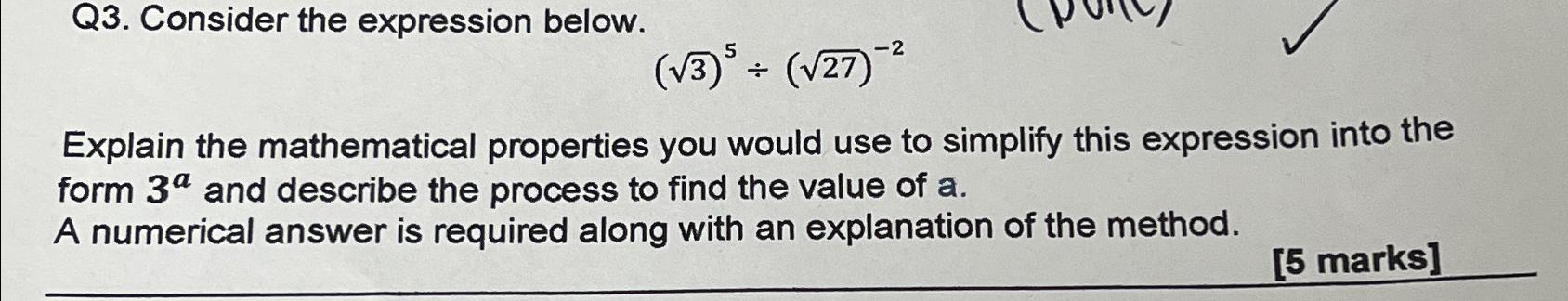 Solved Q3. ﻿Consider the expression | Chegg.com