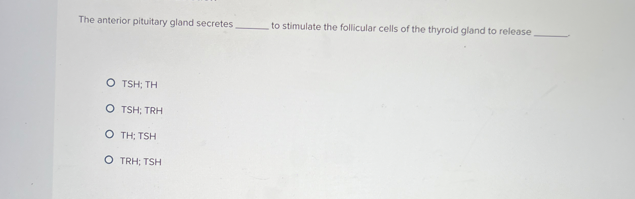 Solved The anterior pituitary gland secretesto stimulate the | Chegg.com