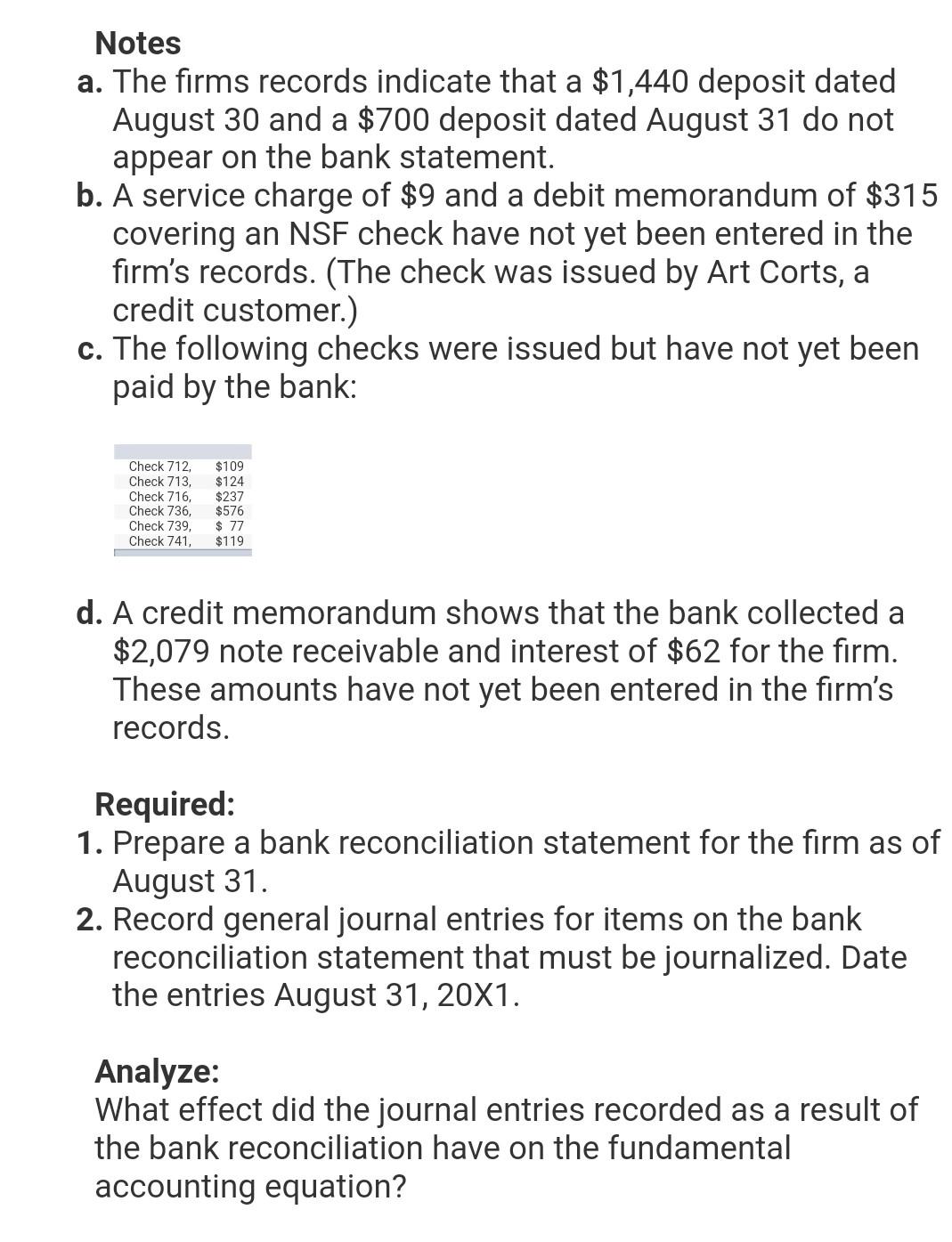 Solved Problem 9.6A (Algo) Preparing a bank reconciliation | Chegg.com