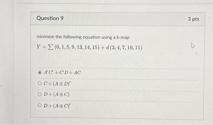 Solved Question 9 minimize the following equation using a | Chegg.com
