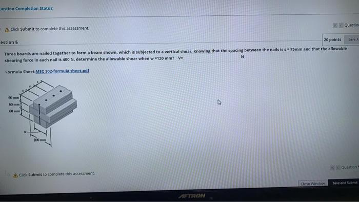 Solved Gestion Completion Status: Questio Click Submit to | Chegg.com