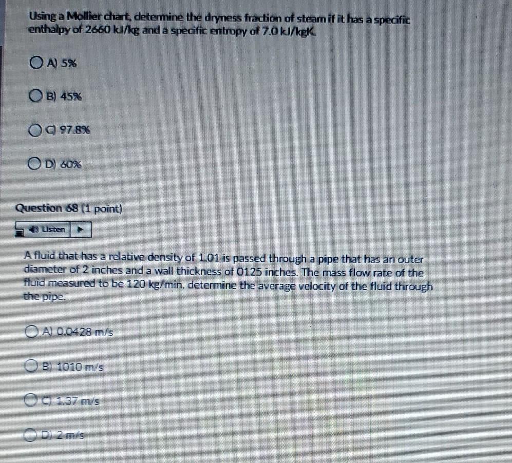Solved Using a Mollier chart, determine the dryness fraction | Chegg.com