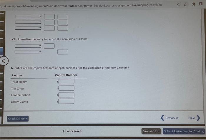Solved The capital accounts of Trent Henry and Tim Chou have | Chegg.com