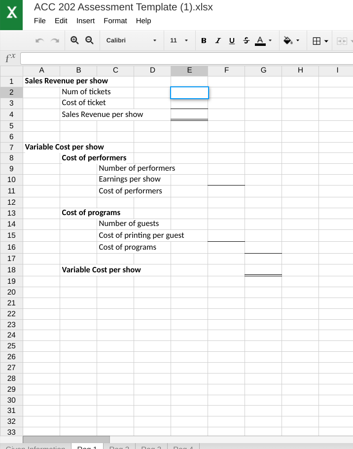 Compute revenue and variable costs for each show each | Chegg.com