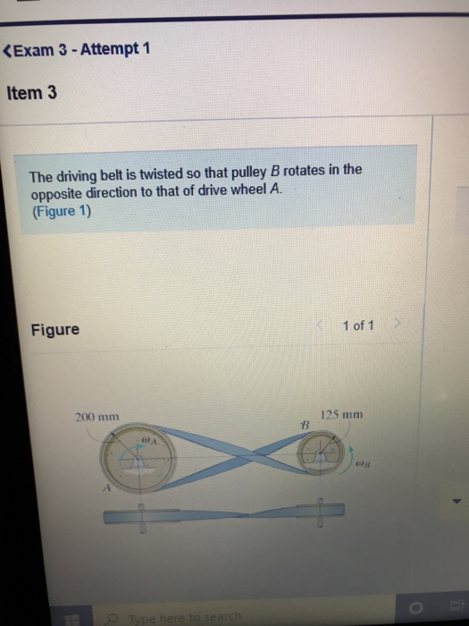 Solved the driving belt is twisted so that the pulley B | Chegg.com