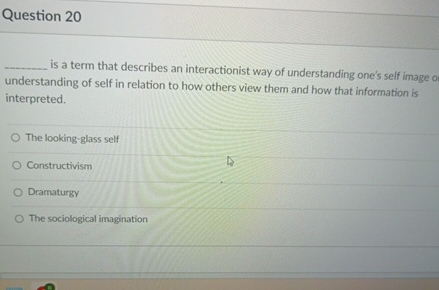 Solved Question 20is a term that describes an interactionist | Chegg.com