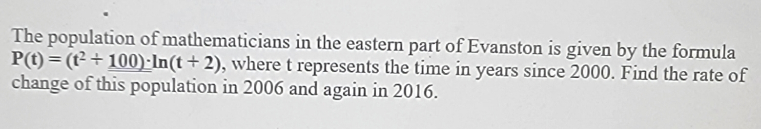 Solved The population of mathematicians in the eastern part | Chegg.com
