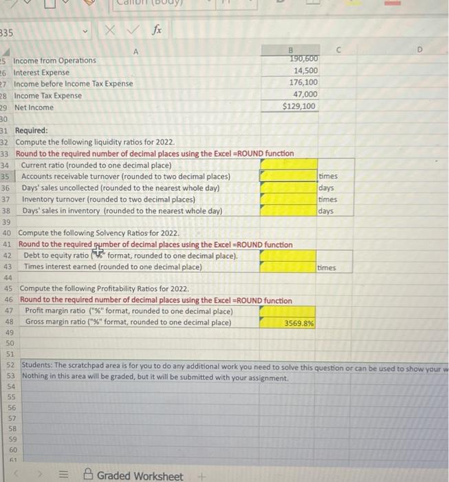 Solved PLEASE ADDthe excel equations for each answer so i | Chegg.com