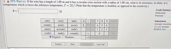 Solved ρ(T)=ρ0[1+a(T−T0)] Where a is the temperature | Chegg.com