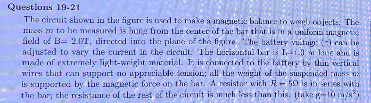 Solved Questions 19-21The circuit shown in the figure is | Chegg.com