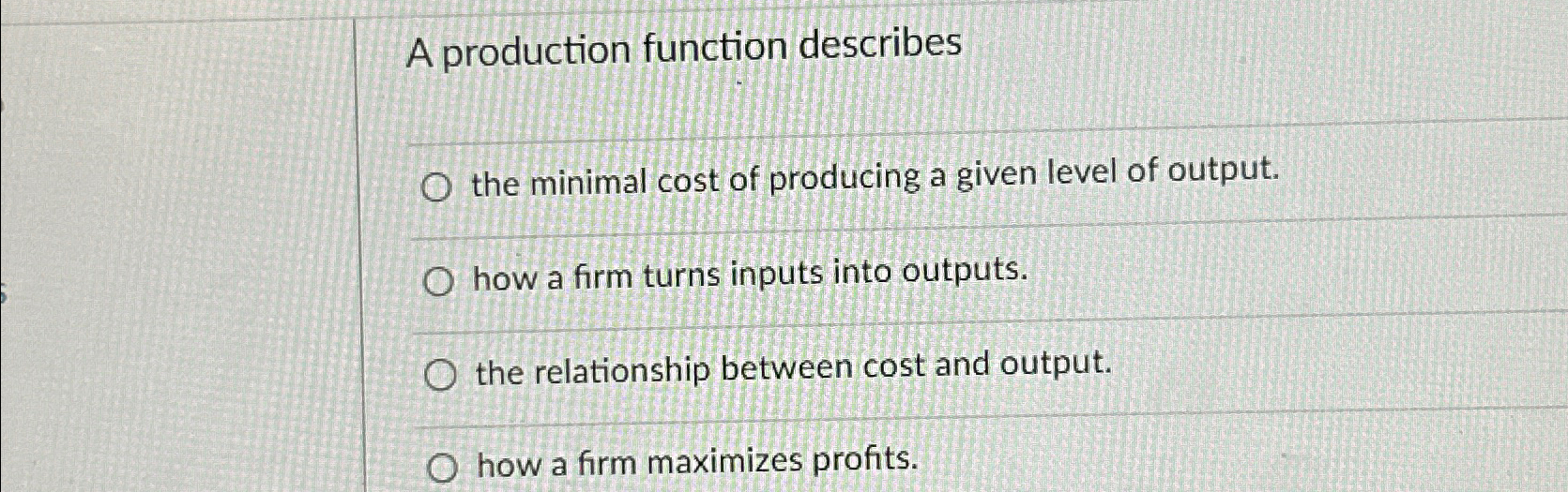 Solved A production function describesthe minimal cost of | Chegg.com
