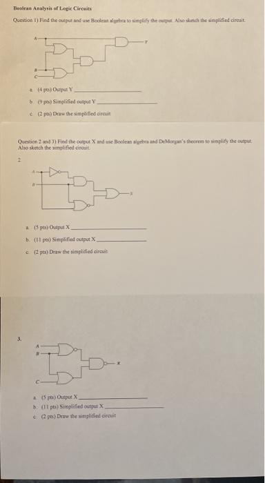 Solved Boolean Analysis Of Logic Circuits Question 1 Find 