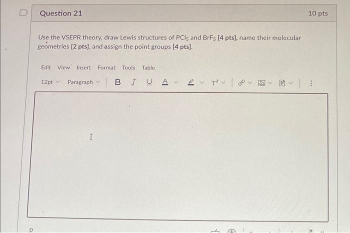Solved Use the VSEPR theory, draw Lewis structures of PCl5 | Chegg.com