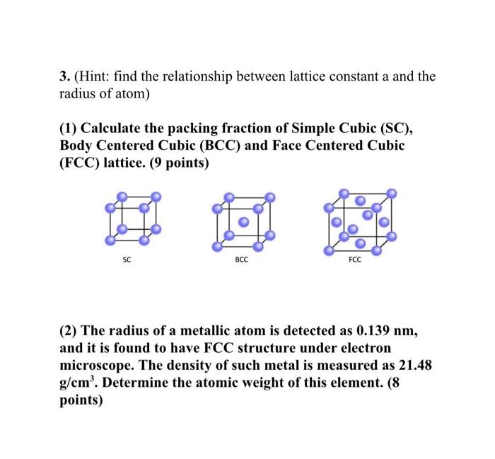 Solved 3. (Hint: find the relationship between lattice | Chegg.com