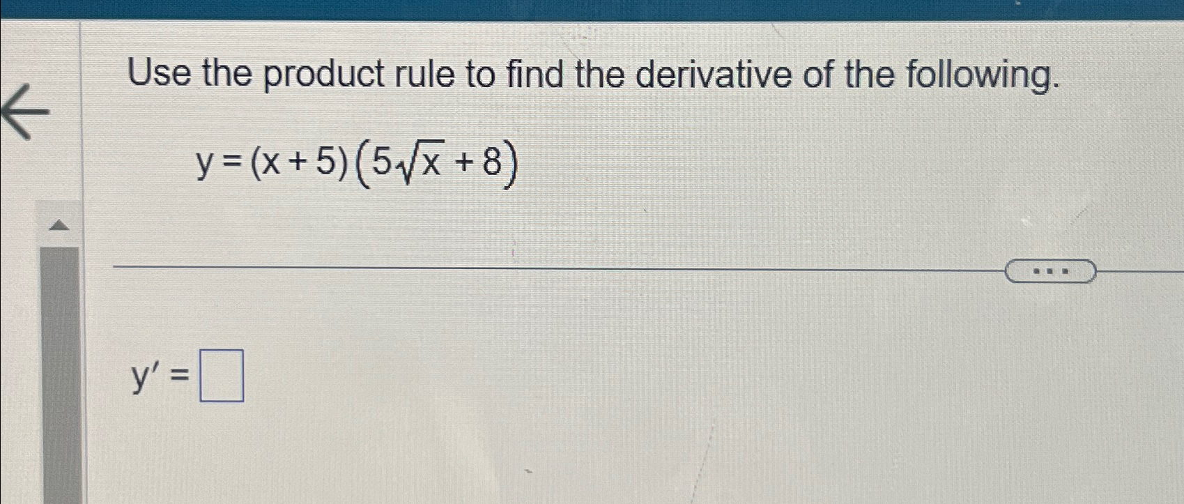 Solved Use the product rule to find the derivative of the | Chegg.com