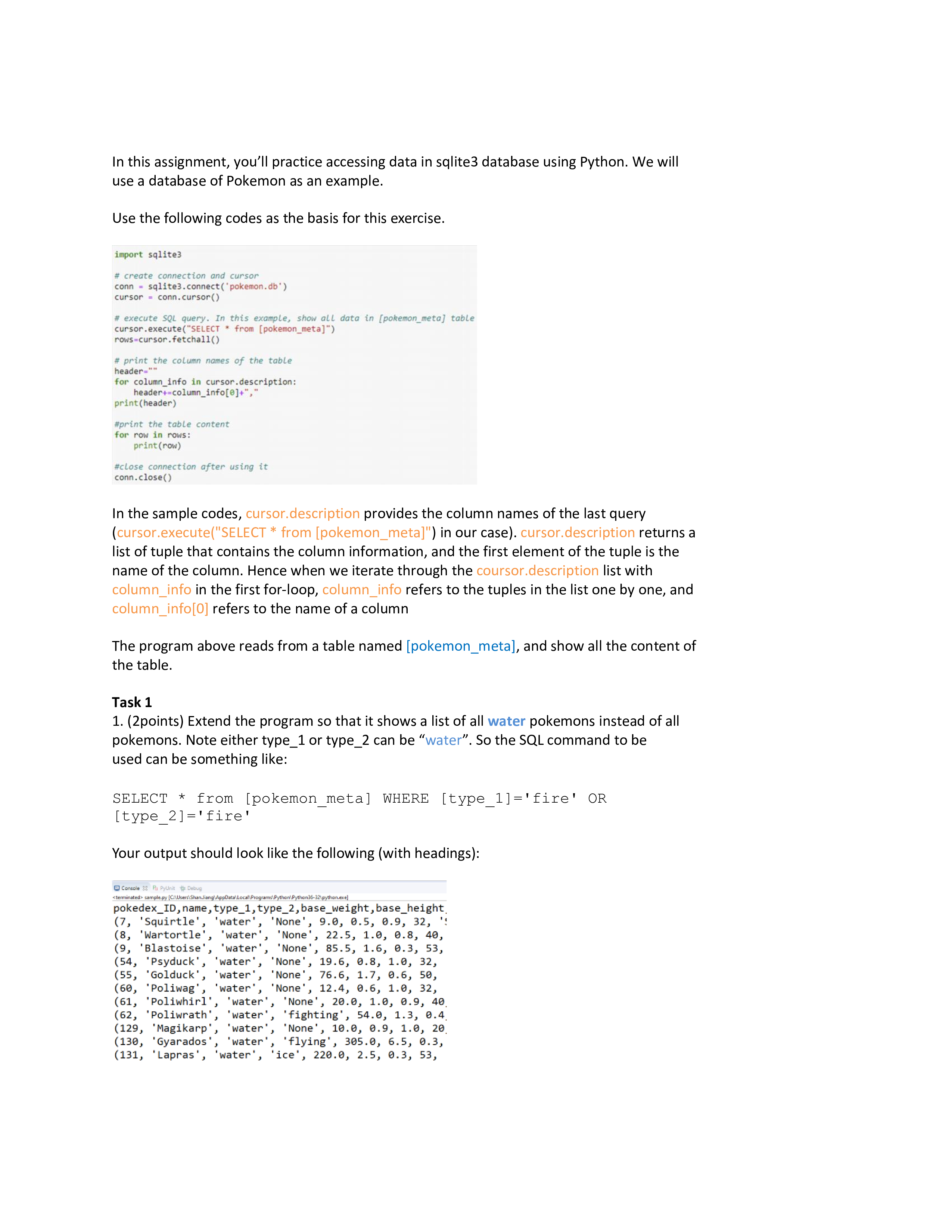 Solved In this assignment, you'll practice accessing data in | Chegg.com