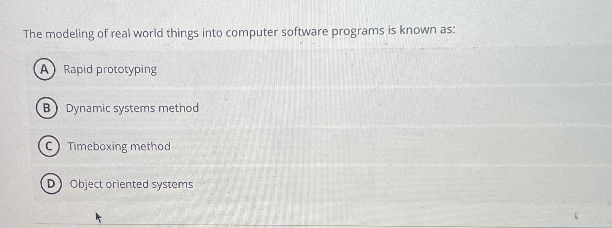 Solved The modeling of real world things into computer | Chegg.com