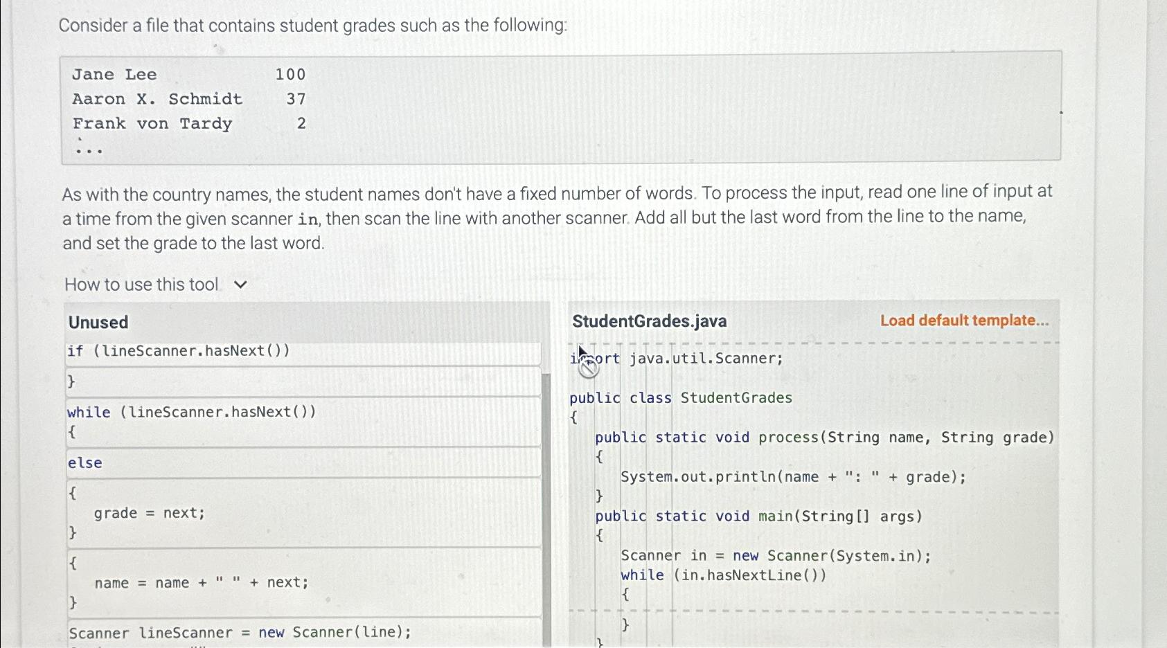 Solved Consider a file that contains student grades such as | Chegg.com