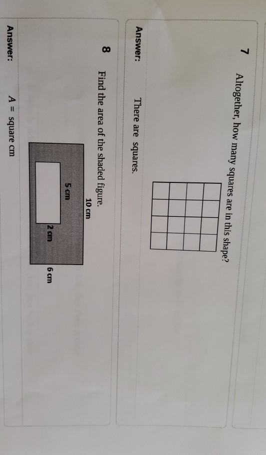 Solved 7 Altogether, how many squares are in this shape? | Chegg.com