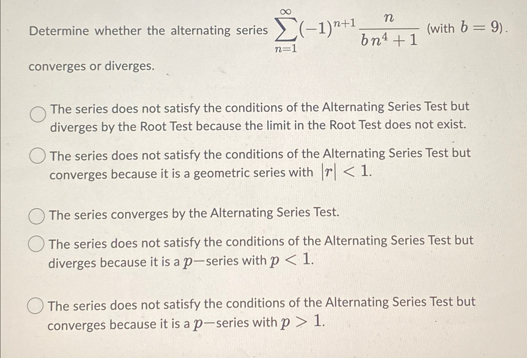 Solved Determine whether the alternating series | Chegg.com