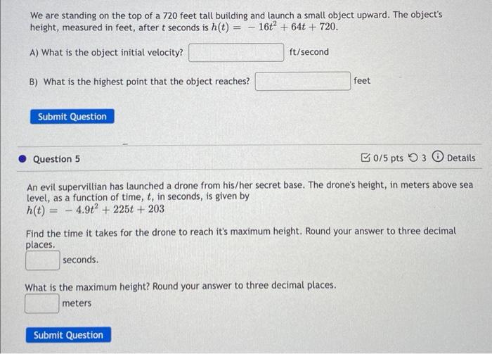 Solved We are standing on the top of a 720 feet tall | Chegg.com