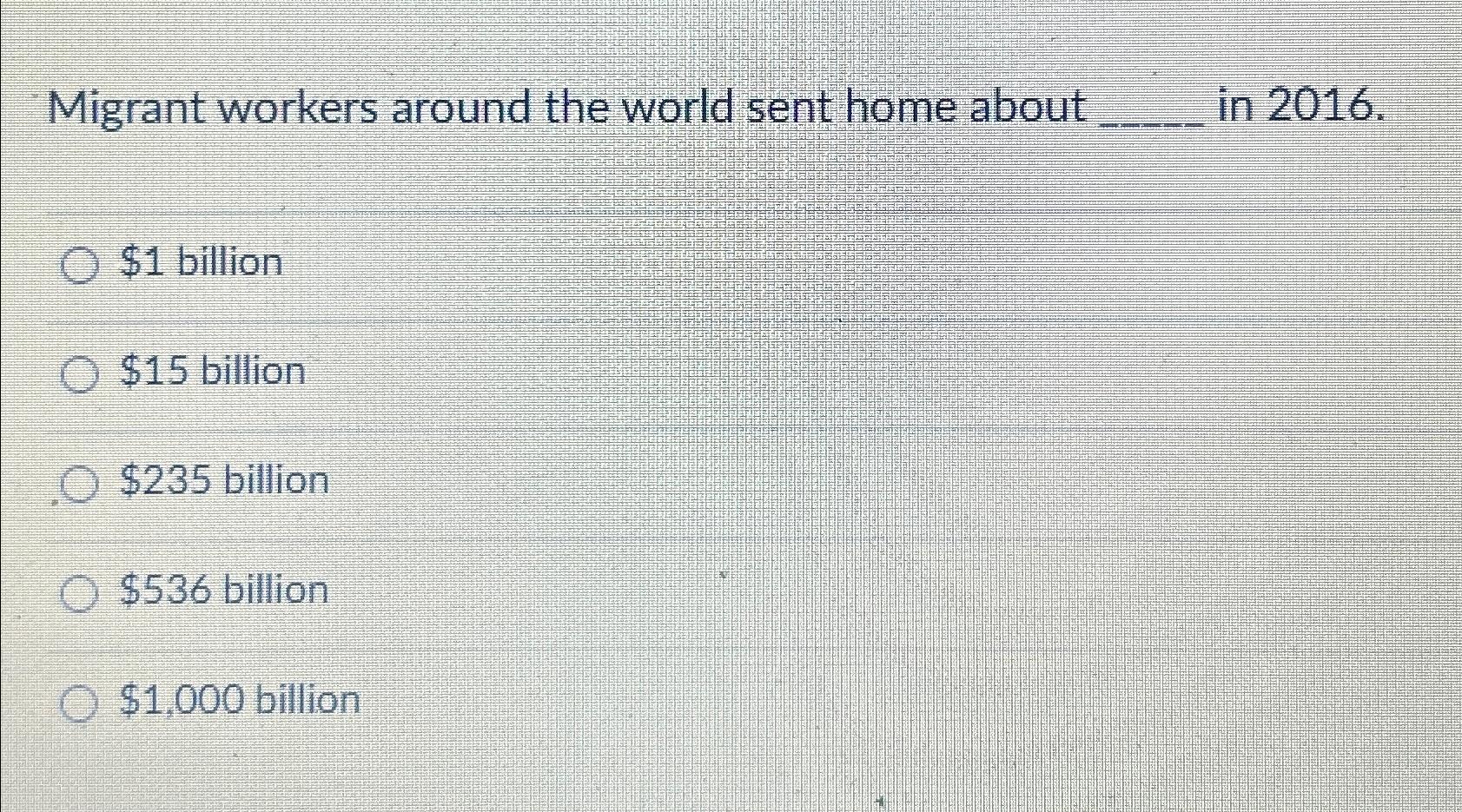 Solved Migrant workers around the world sent home about in | Chegg.com