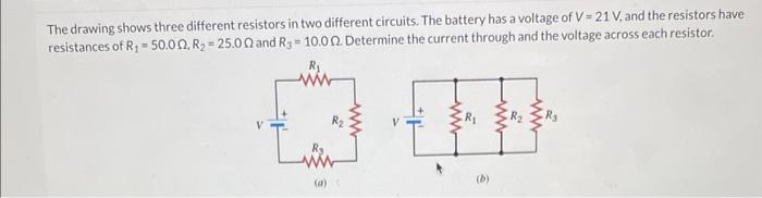 Solved The drawing shows three different resistors in two | Chegg.com