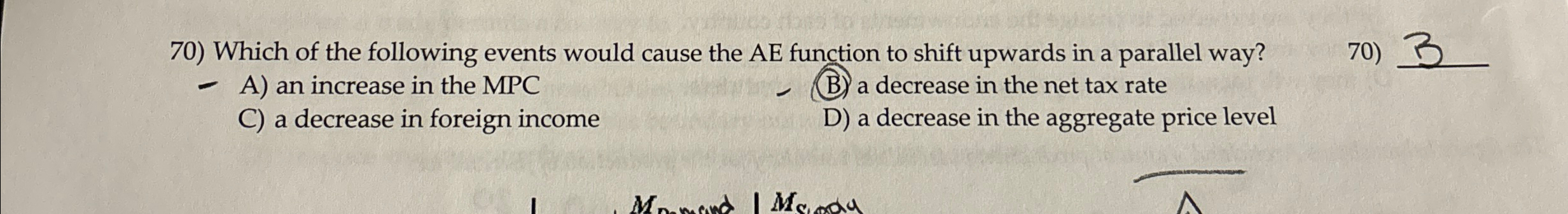 Solved Which of the following events would cause the AE | Chegg.com