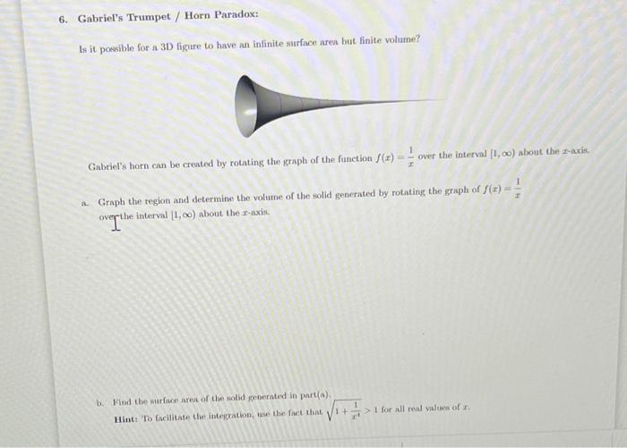 Solved Is it possible for a 3D figure to have an infinite | Chegg.com