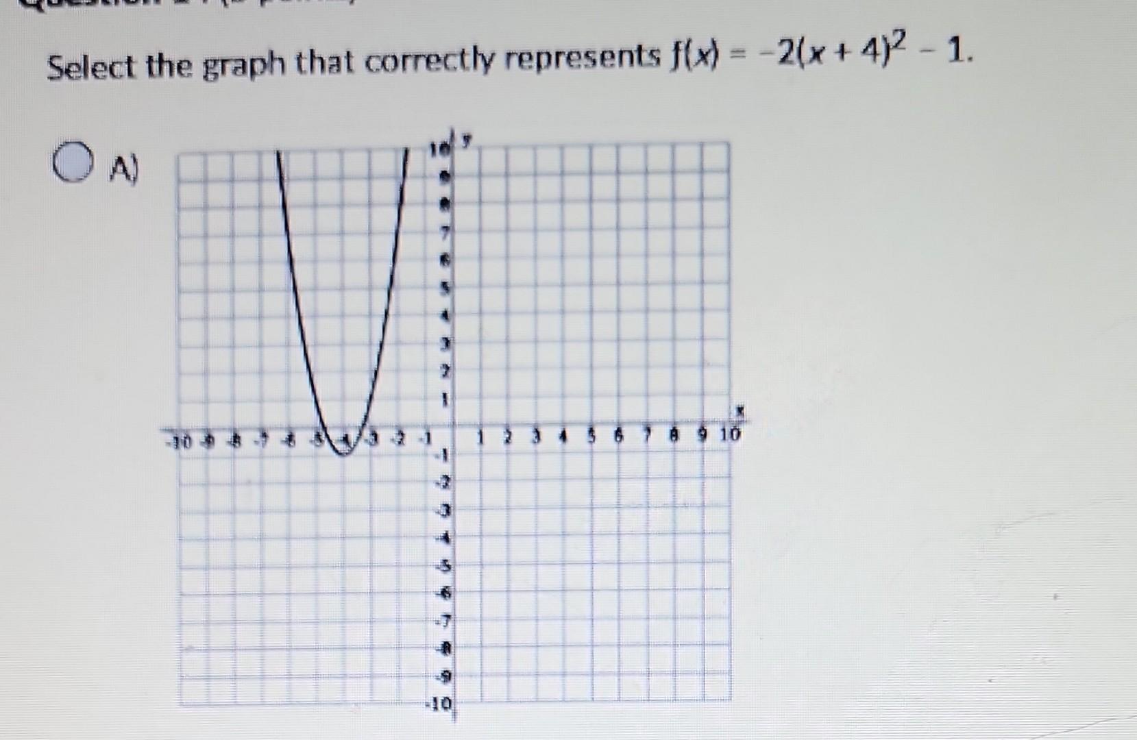 Solved Select the graph that correctly represents | Chegg.com