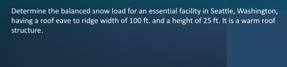 Solved Determine the balanced snow load for an essential | Chegg.com