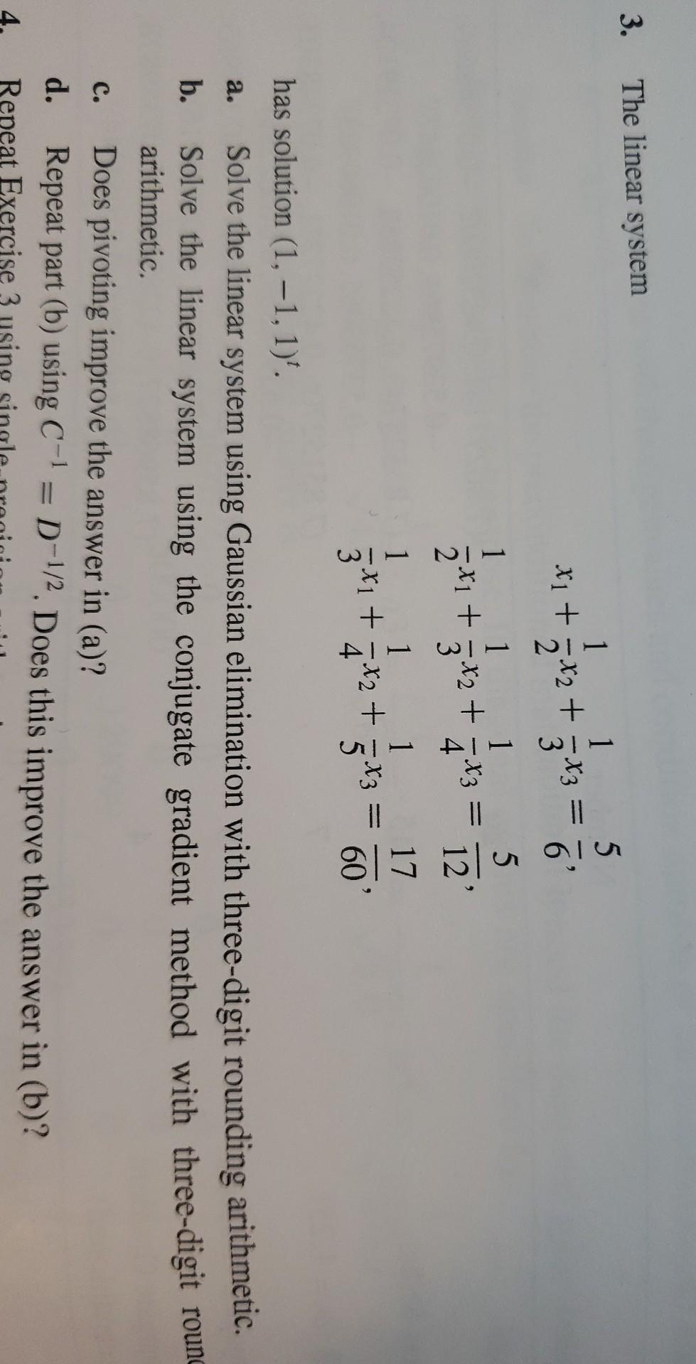 Solved Solving This Linear System Using Guassian Elimination 3653