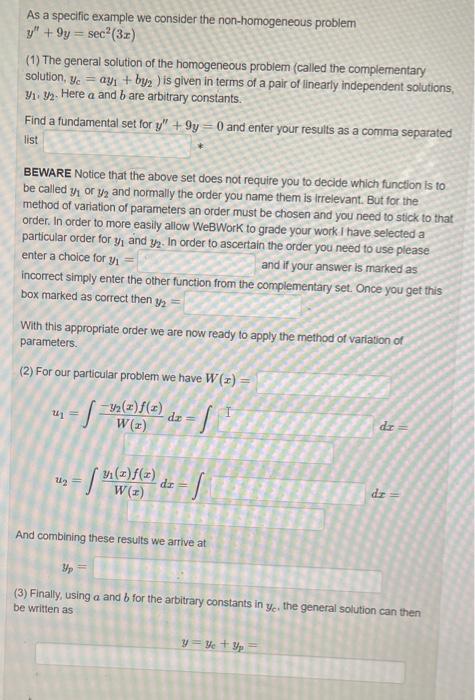 Solved As a specific example we consider the non-homogeneous | Chegg.com
