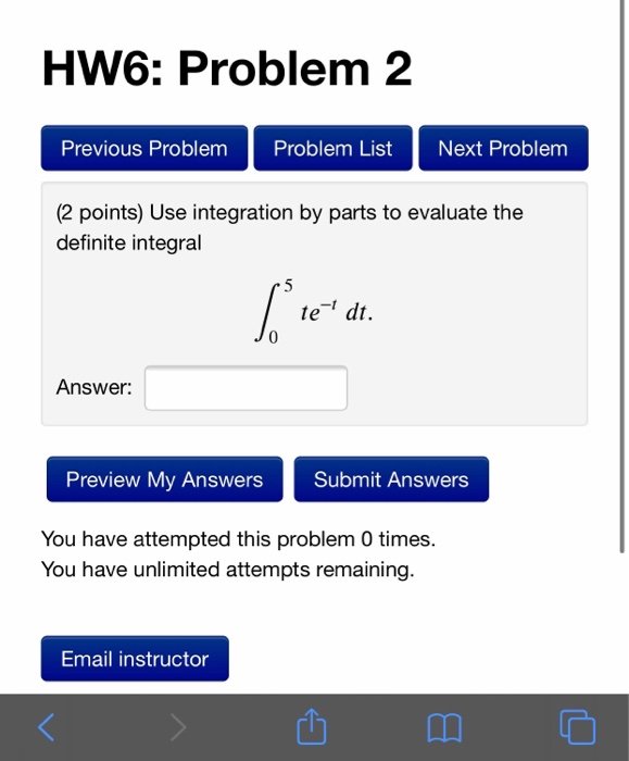 Solved HW6: Problem 2 Previous Problem Problem List Next | Chegg.com